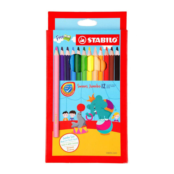 Stabilo Swans Jumbo 12 Coloured Pencils – 1 Station Hub